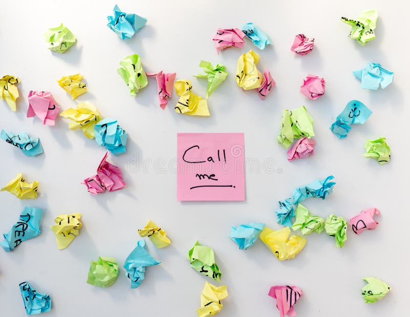 Call Me Reminder Note Handwritten on a Pink Sticky Note with Beautiful ...