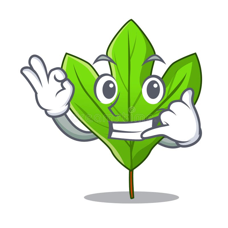 Call Me Sassafras Leaf in the Shape Cartoon Stock Vector - Illustration ...