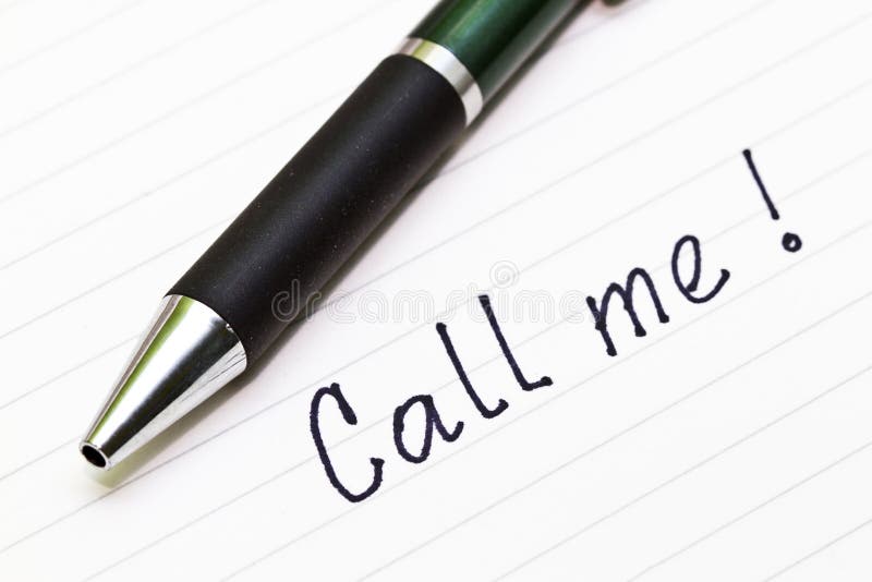 Call Me Sign Written White Paper Stock Photos - Free & Royalty-Free ...