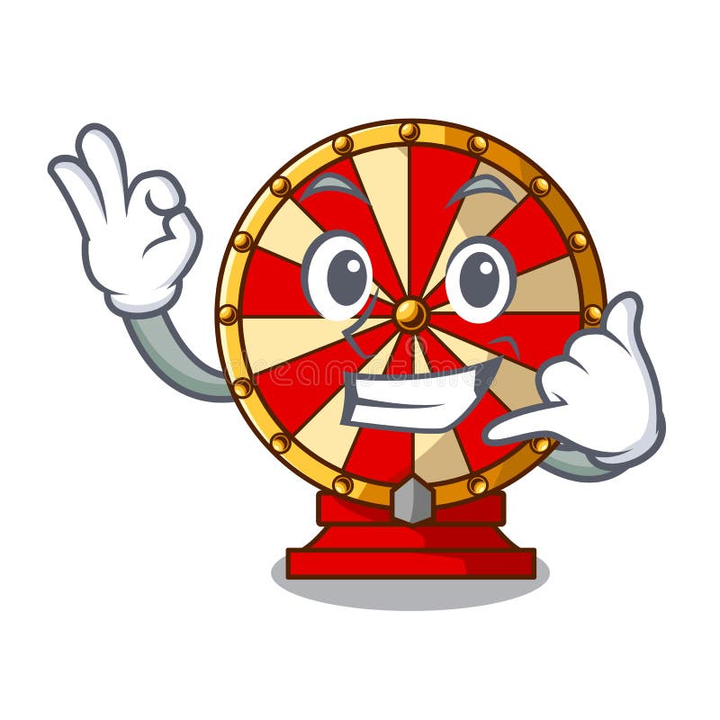 Call Me Spinning Wheel Attached the Cartoon Wall Stock Vector ...
