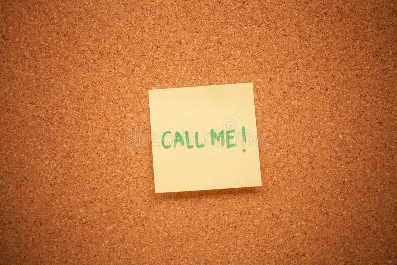 Call me sticky note stock photo. Image of information - 135799750