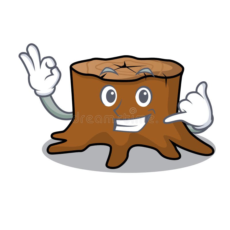 Call Me Tree Stump Mascot Cartoon Stock Vector - Illustration of growth ...