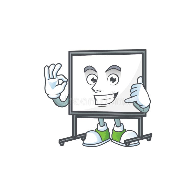 Call Me White Board Cartoon on White Background Stock Vector ...