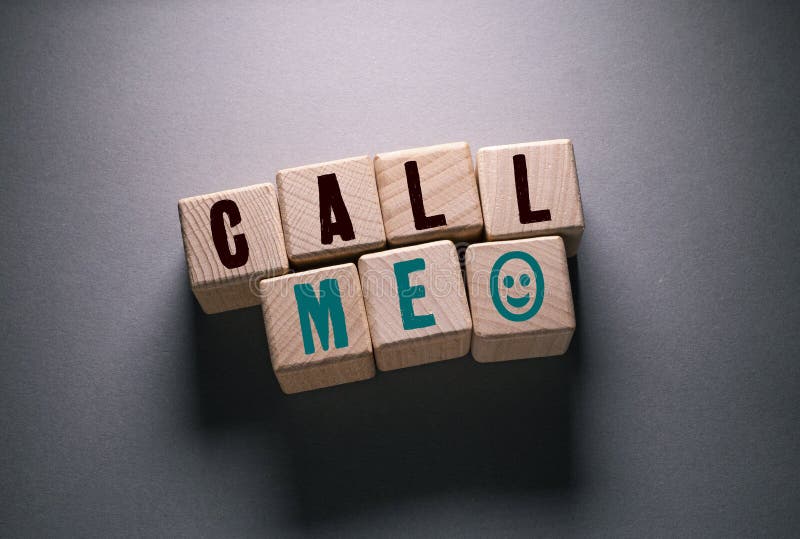 Call Me Word with Wooden Cubes Stock Photo - Image of office, modern ...