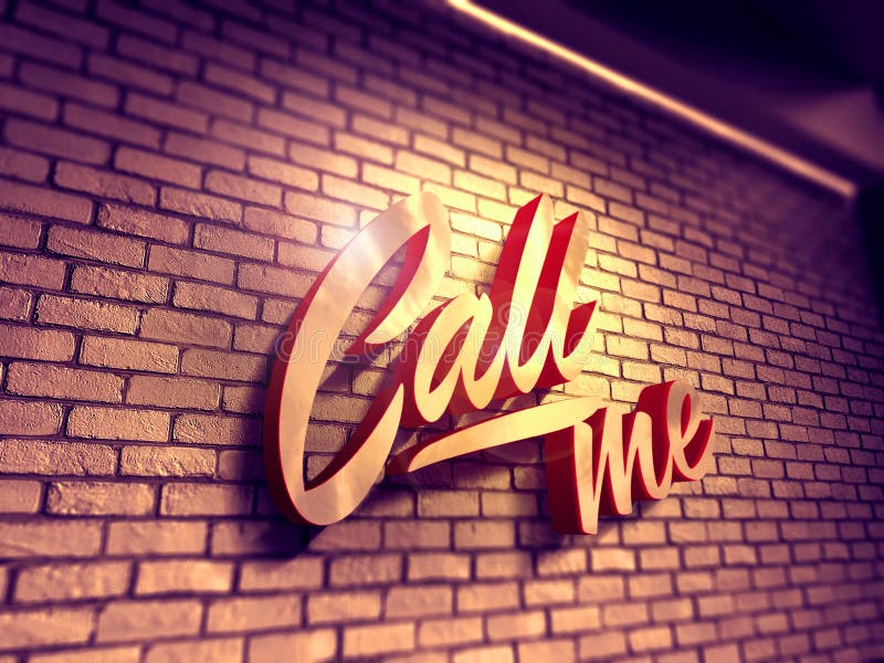 Call Me Writing on Brick Wall Stock Image - Image of phone, concept ...