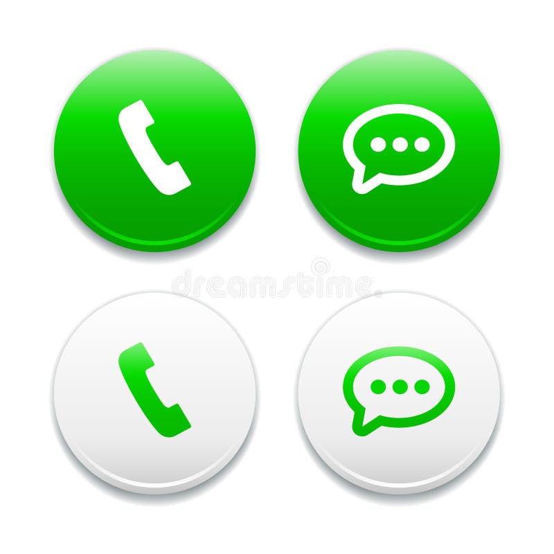 Call & Message Round Icons Stock Vector - Illustration of vector ...