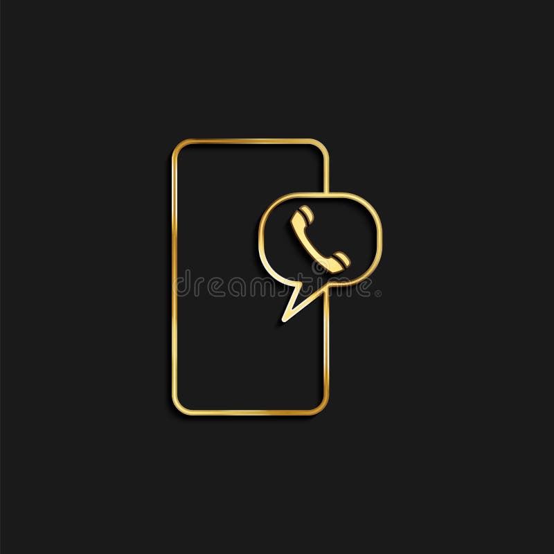 Mobile, SMS Gold Icon. Vector Illustration Of Golden Particle ...