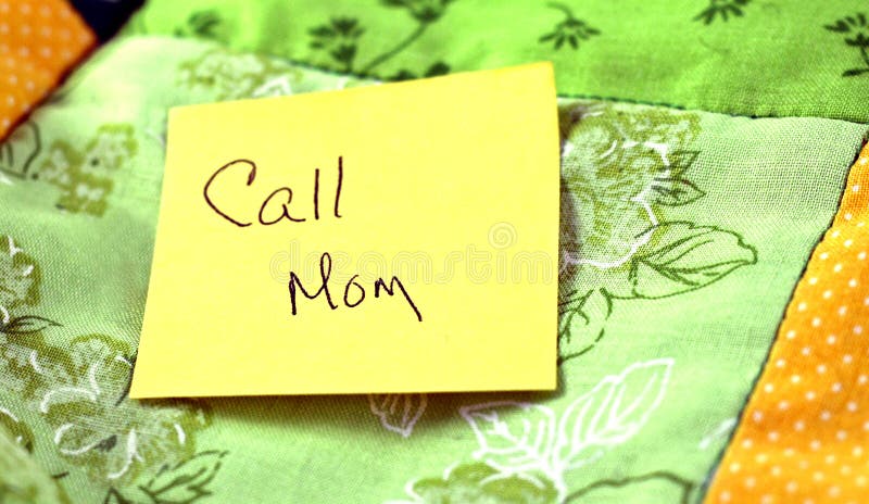Call Mom note stock photo. Image of postit, reminder - 12480596