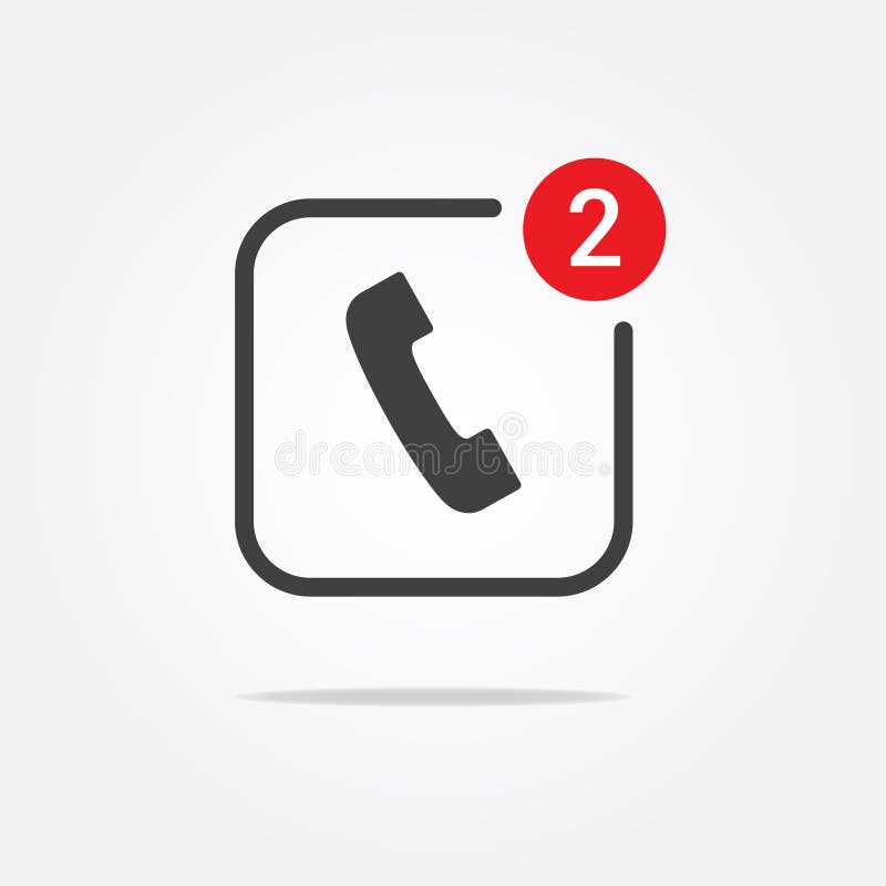 Call Notification Icon stock vector. Illustration of internet - 198484542