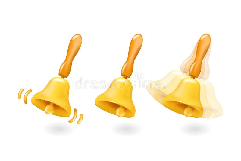 Call Notifications. a Set of Three Bell Icons for School with a Handle ...