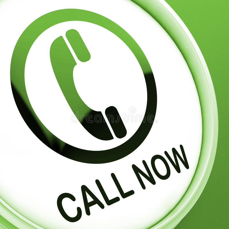 Call Now Button Shows Talk or Chat Stock Illustration - Illustration of ...