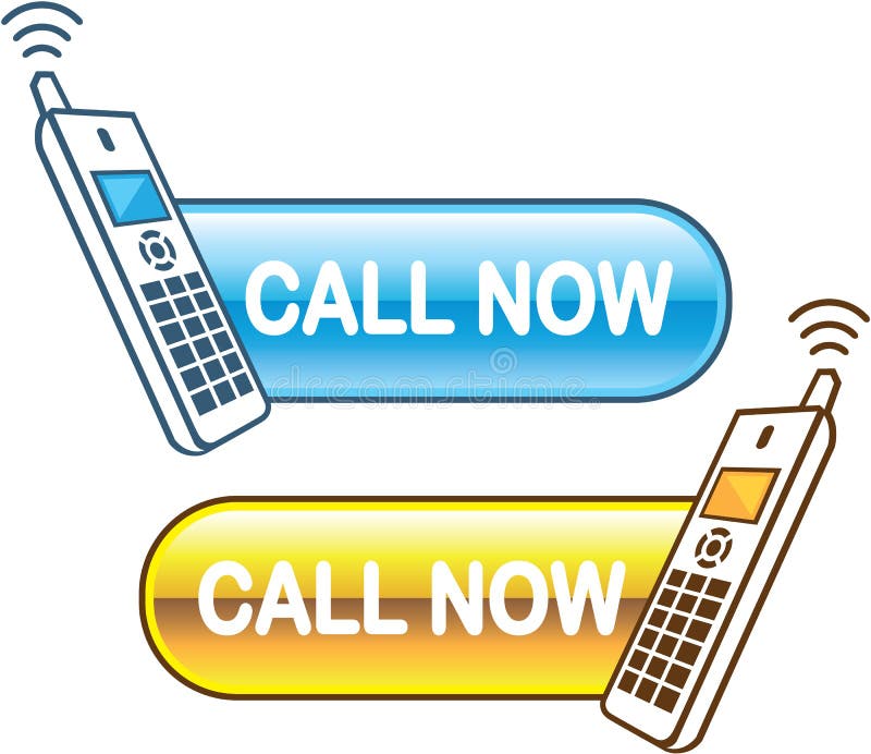 Call Now Button Web with House Phone Glossy Vector Stock Vector ...