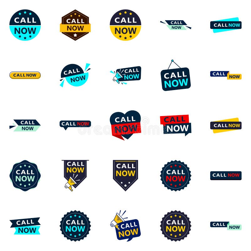 Call Now 25 Fresh Typographic Elements for a Lively Calling Campaign ...