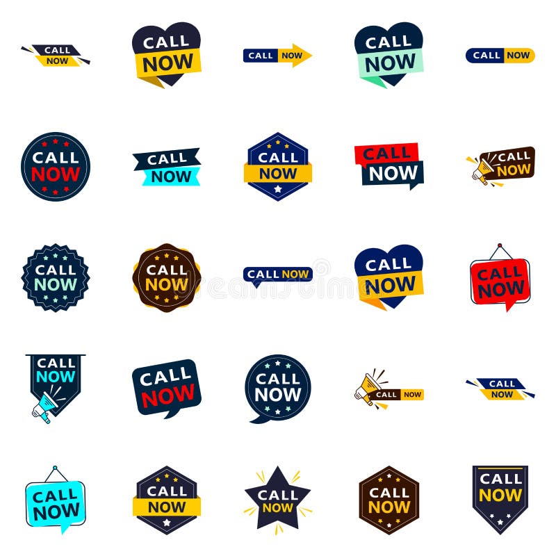 Call Now 25 Fresh Typographic Elements for a Lively Calling Campaign ...