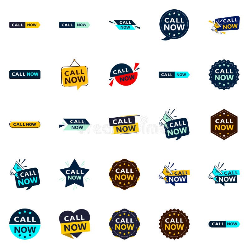 Call Now 25 Fresh Typographic Elements for a Lively Calling Campaign ...
