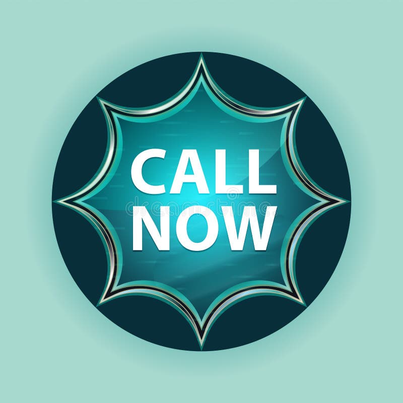 Call Now Magical Glassy Sunburst Blue Button Sky Blue Background Stock ...