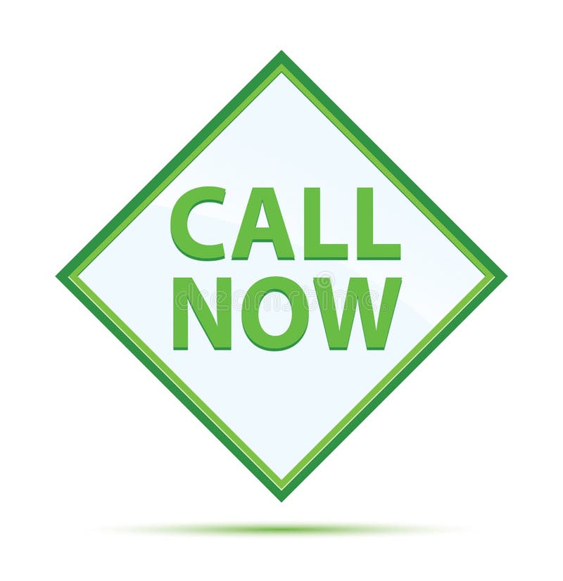 Call Now Modern Abstract Green Diamond Button Stock Illustration ...
