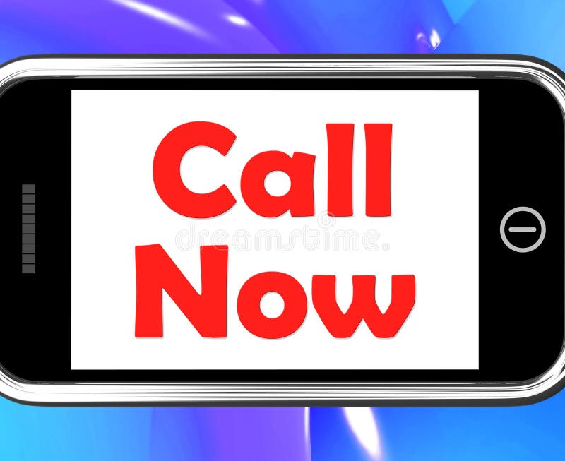 Call Now on Phone Shows Talk or Chat Stock Illustration - Illustration ...