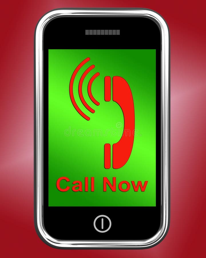 Call Now on Phone Shows Talk or Chat Stock Illustration - Illustration ...