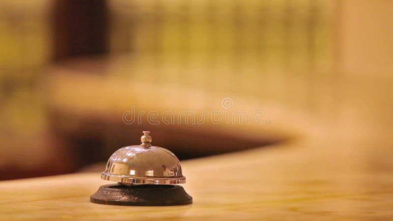 Old Hotel Bell on a Marble Stand Stock Video - Video of service, alert ...