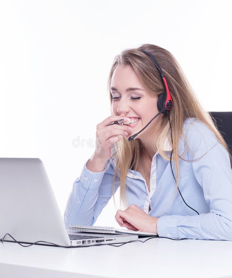 Call operator stock image. Image of beautiful, business - 61668131