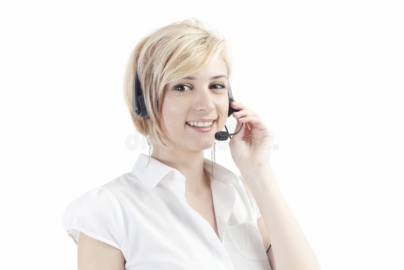 Call operator with headset stock image. Image of headset - 24744927