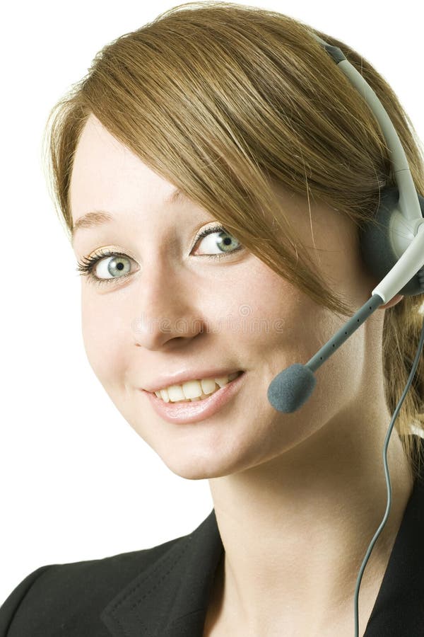 Call operator with headset stock image. Image of headset - 24744927