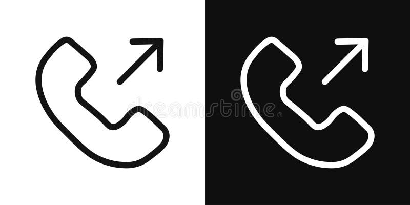 Call Outgoing Icon Set. Outgoing Call Vector Symbol in Black Filled and ...