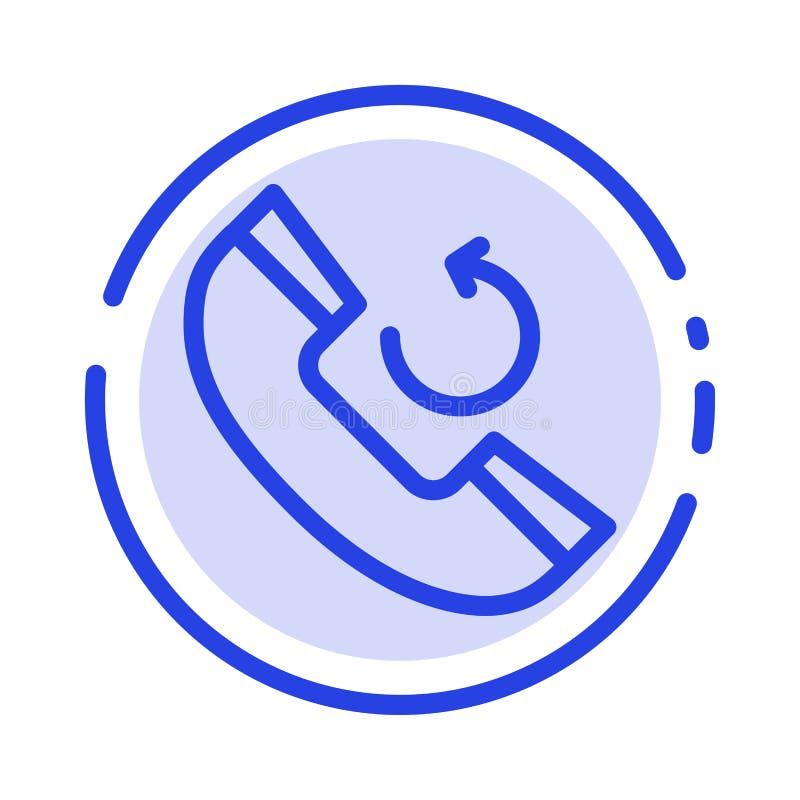 Call, Phone, Callback Blue Dotted Line Line Icon Stock Vector ...