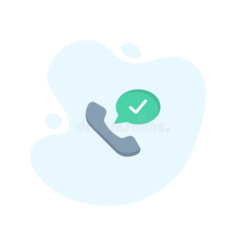 Call Phone with Check Icon in Excellent Flat Design. Vector ...