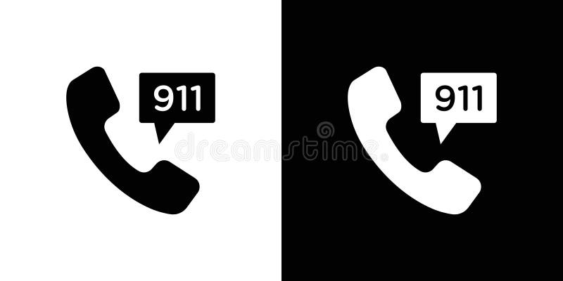 Call 911 Phone Number Icon Logo Set Vector Stock Vector - Illustration ...