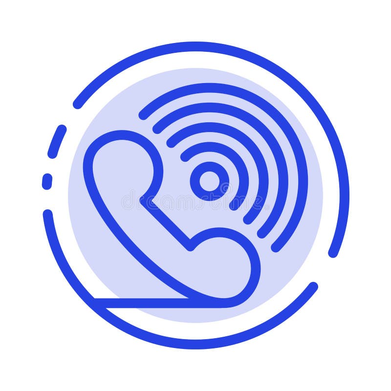 Call, Phone, Receiver, Ring, Signals Blue Dotted Line Line Icon Stock ...