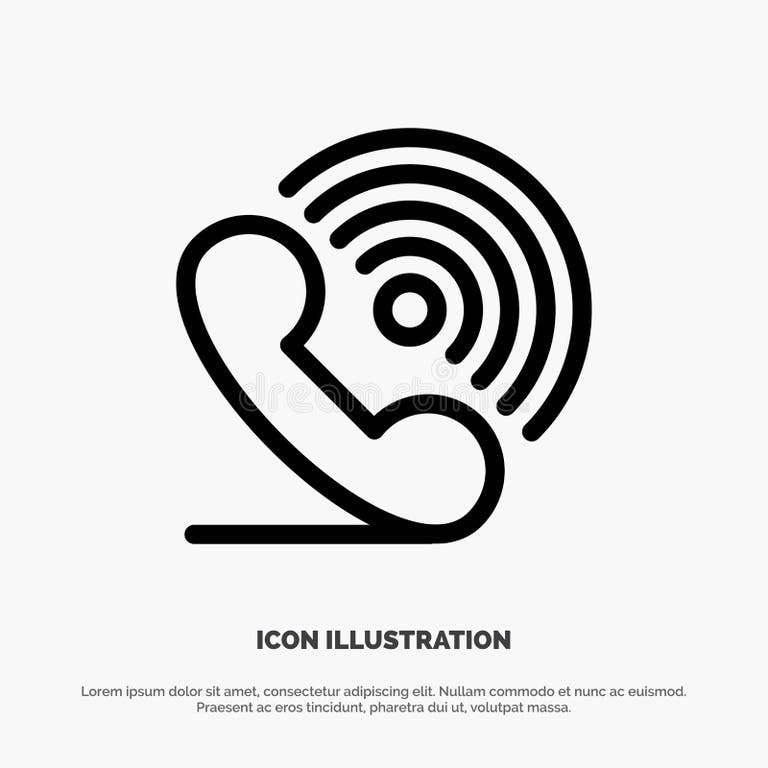 Call, Phone, Receiver, Ring, Signals Line Icon Vector Stock Vector ...