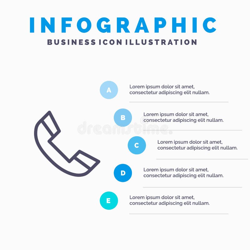 Call, Phone, Ring, Telephone Line Icon with 5 Steps Presentation ...
