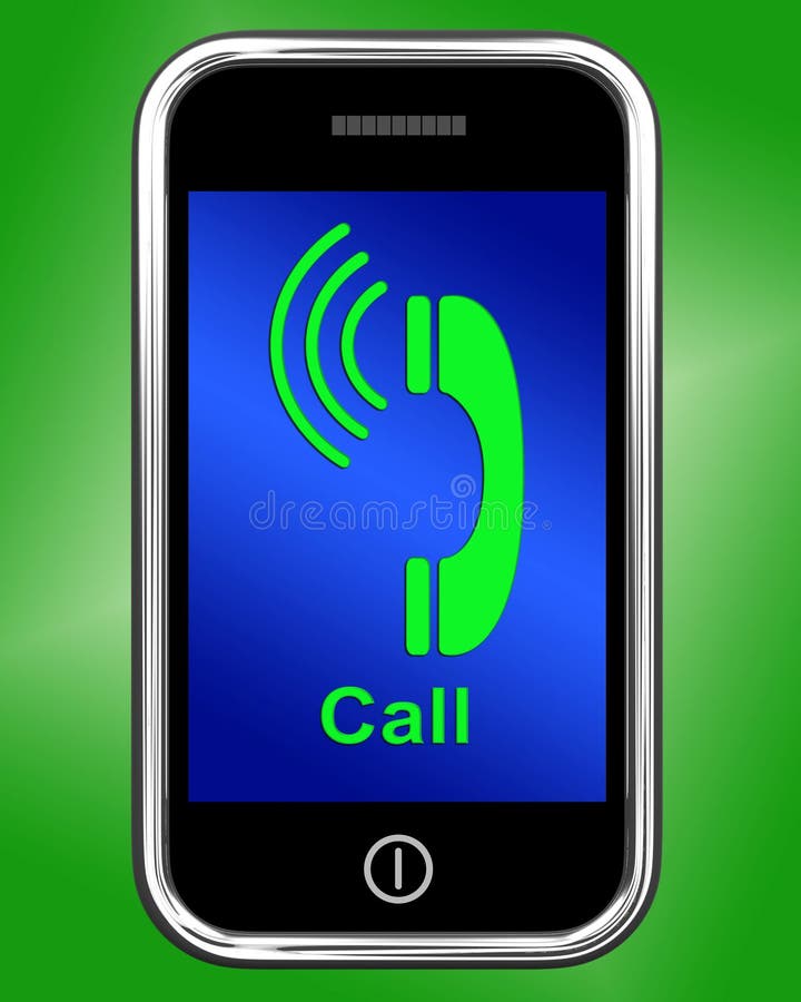 Call Us Phone Represents Talking Debate and Conversation Stock ...