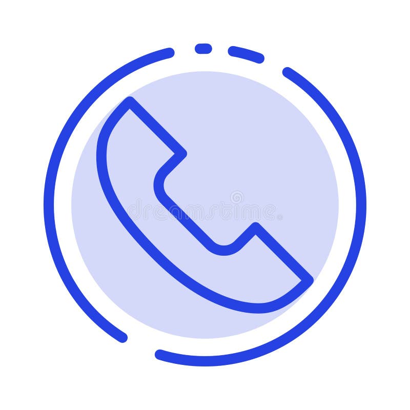 Call, Phone, Telephone, Mobile Blue Dotted Line Line Icon Stock Vector ...