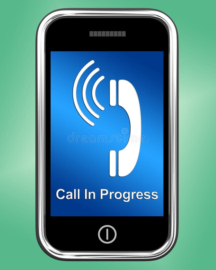 Call in Progress Message on Mobile Phone Stock Illustration ...