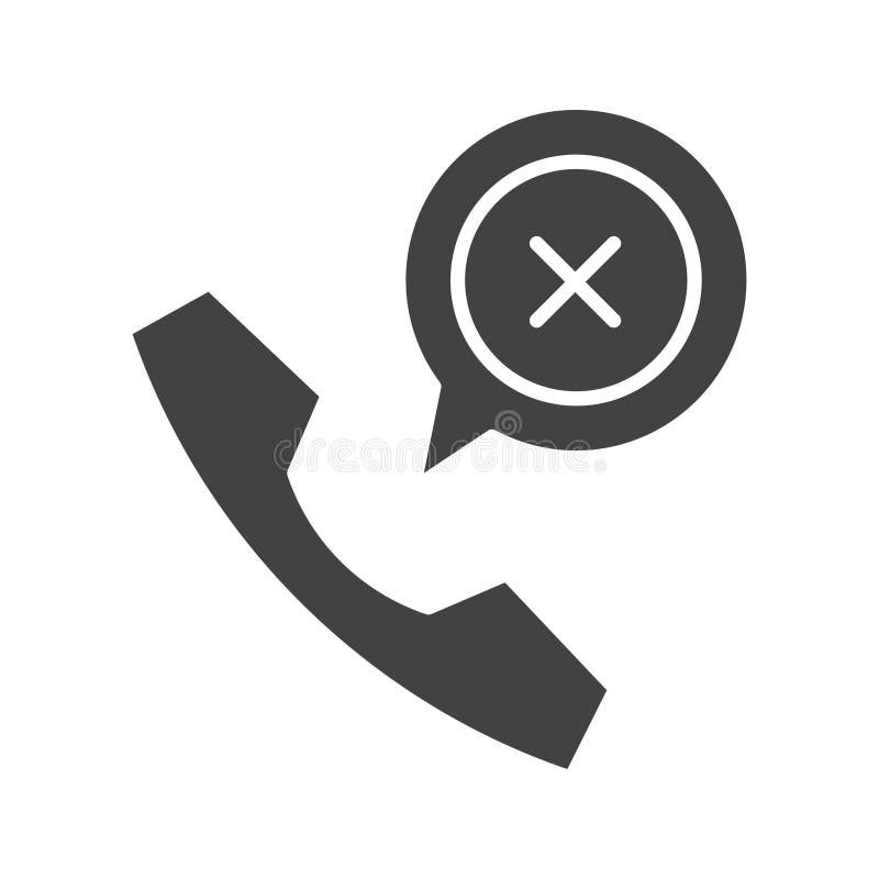 Call Rejected Icon Image. stock vector. Illustration of landline ...