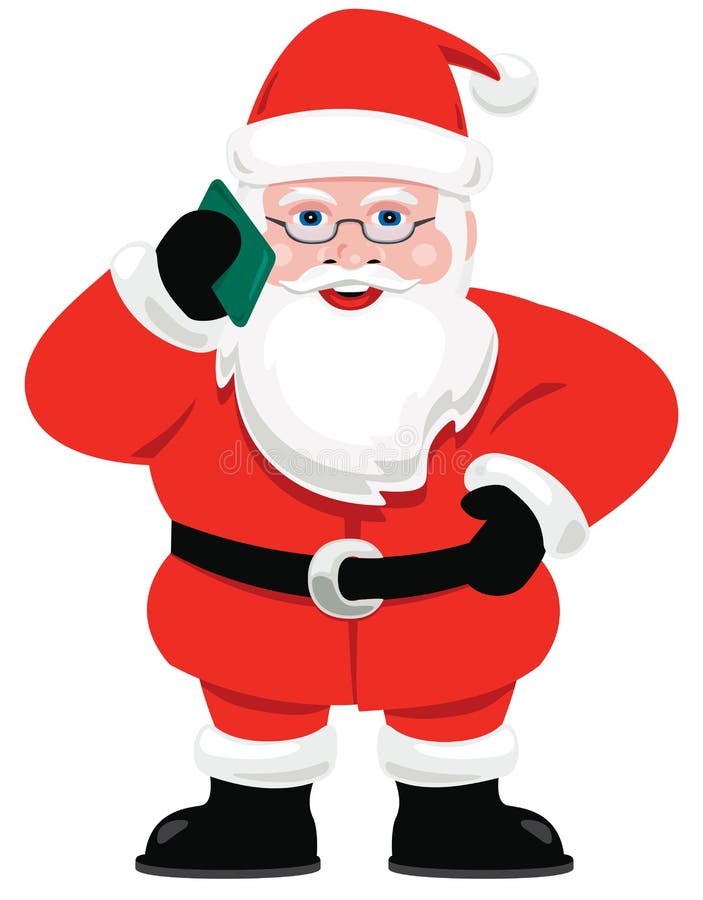 Call Santa stock vector. Illustration of cell, christmas - 43827604