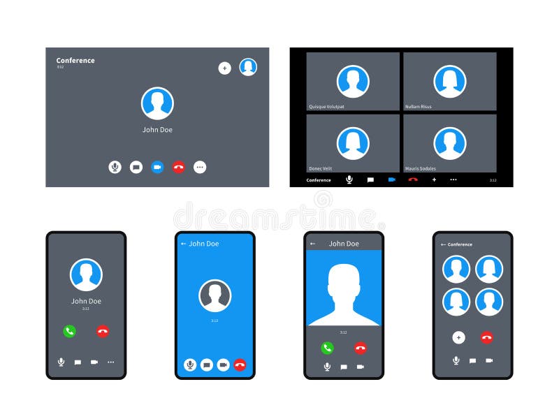 Incoming Video Call on Laptop. Laptop with Incoming Call, Man Profile ...