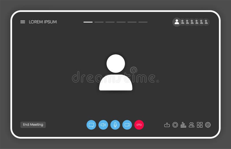 Call Screen Template on Window Browser or App. Video Chat or Meeting or ...