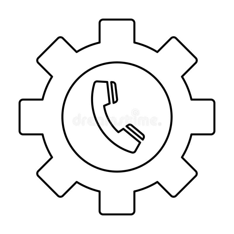 Call Settings Icon in Outline Style Stock Vector - Illustration of ...