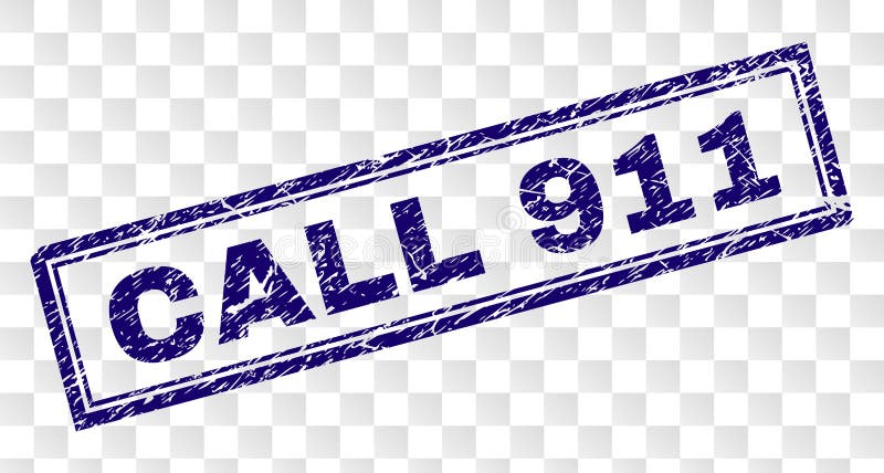 Scratched CALL 911 Rectangle Stamp Stock Vector - Illustration of ...