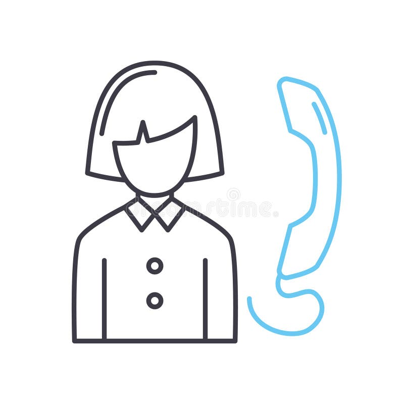 Call Support Line Icon, Outline Symbol, Vector Illustration, Concept ...