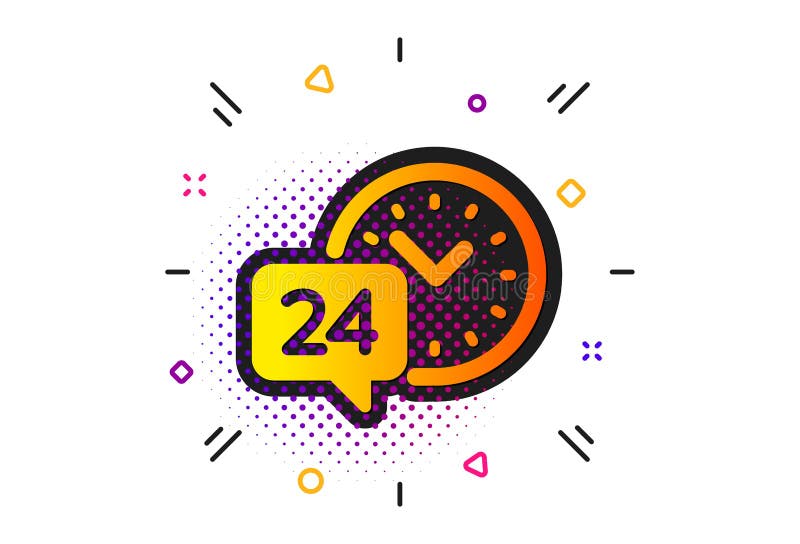 24 Hour Time Service Icon. Call Support Sign. Vector Stock Vector ...
