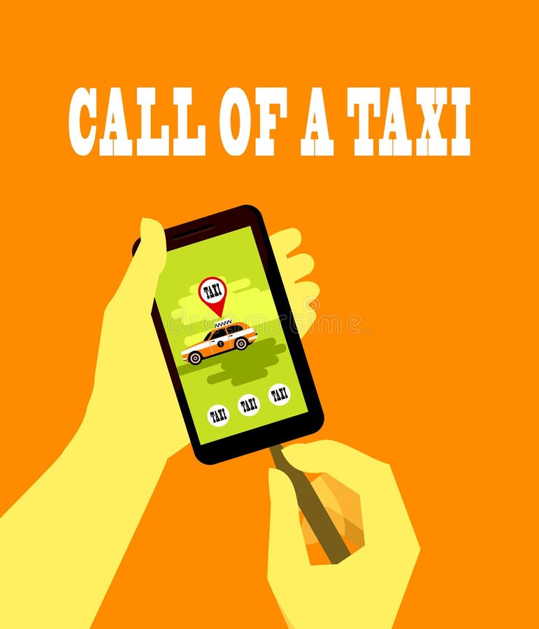 Call a taxi stock vector. Illustration of hire, location - 65748792