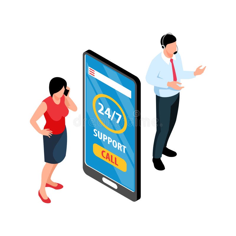 Call Tech Support Composition Stock Vector - Illustration of user ...