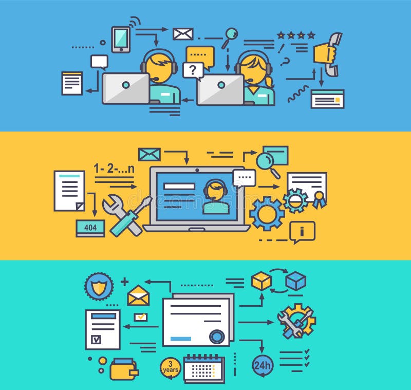 Call and Technical Support. Guarantee Maintenance Stock Vector ...