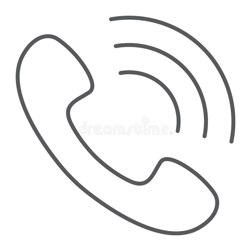 Call Thin Line Icon, Phone and Communication Stock Vector ...