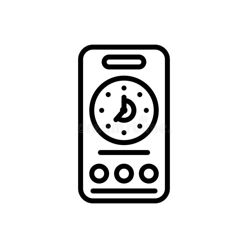 Black Line Icon for Call Time, Call and Communication Stock ...
